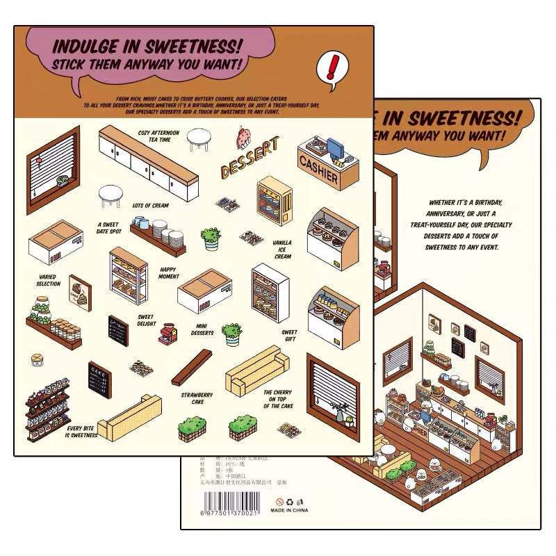 DIY 3D Sticker Scene,Make Your Own Baking Shop|Fresh Market|Bookstore ...