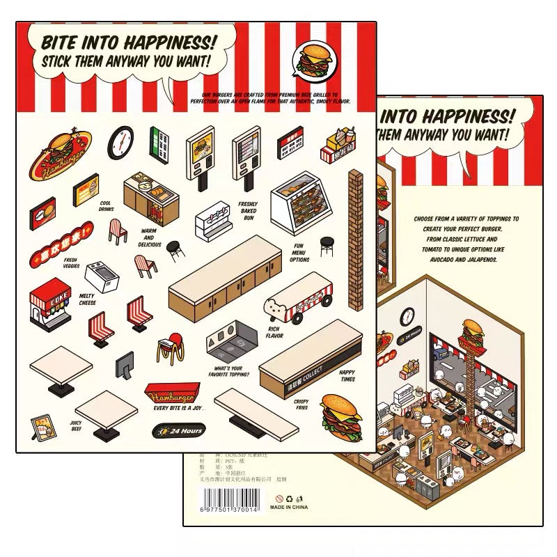 DIY 3D Sticker Scene,Make Your Own Baking Shop|Fresh Market|Bookstore ...