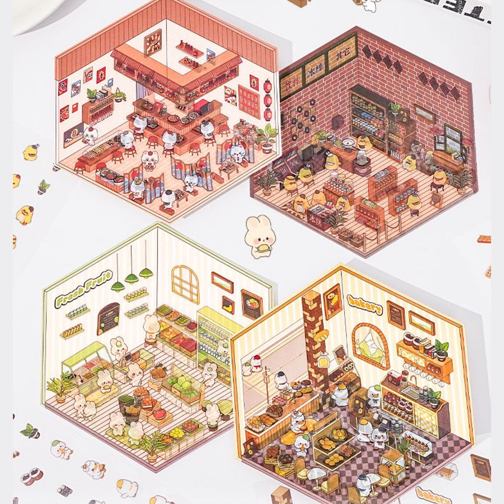Sticker Play Scenes! Build 3D Izakaya|Chinese Convenience Store|Fresh ...