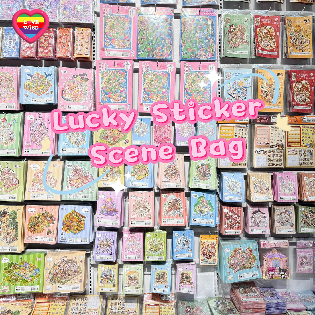 Lucky Sticker Scene Bag,Random Non-repeating 3D Sticker – LOVE WISD