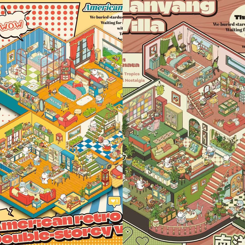 Stickers Scene DIY American Retro Villa Honey Cottage Chinese Winter N ...