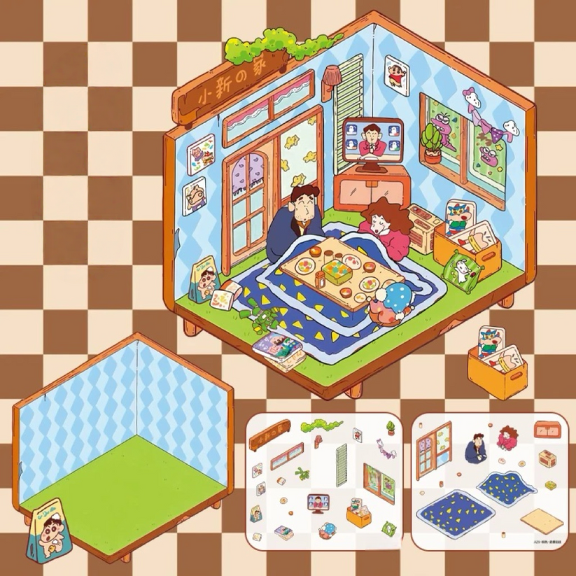 Kasukabe Japanese Cartoon Characters Daily Life Scene Stickers – LOVE WISD
